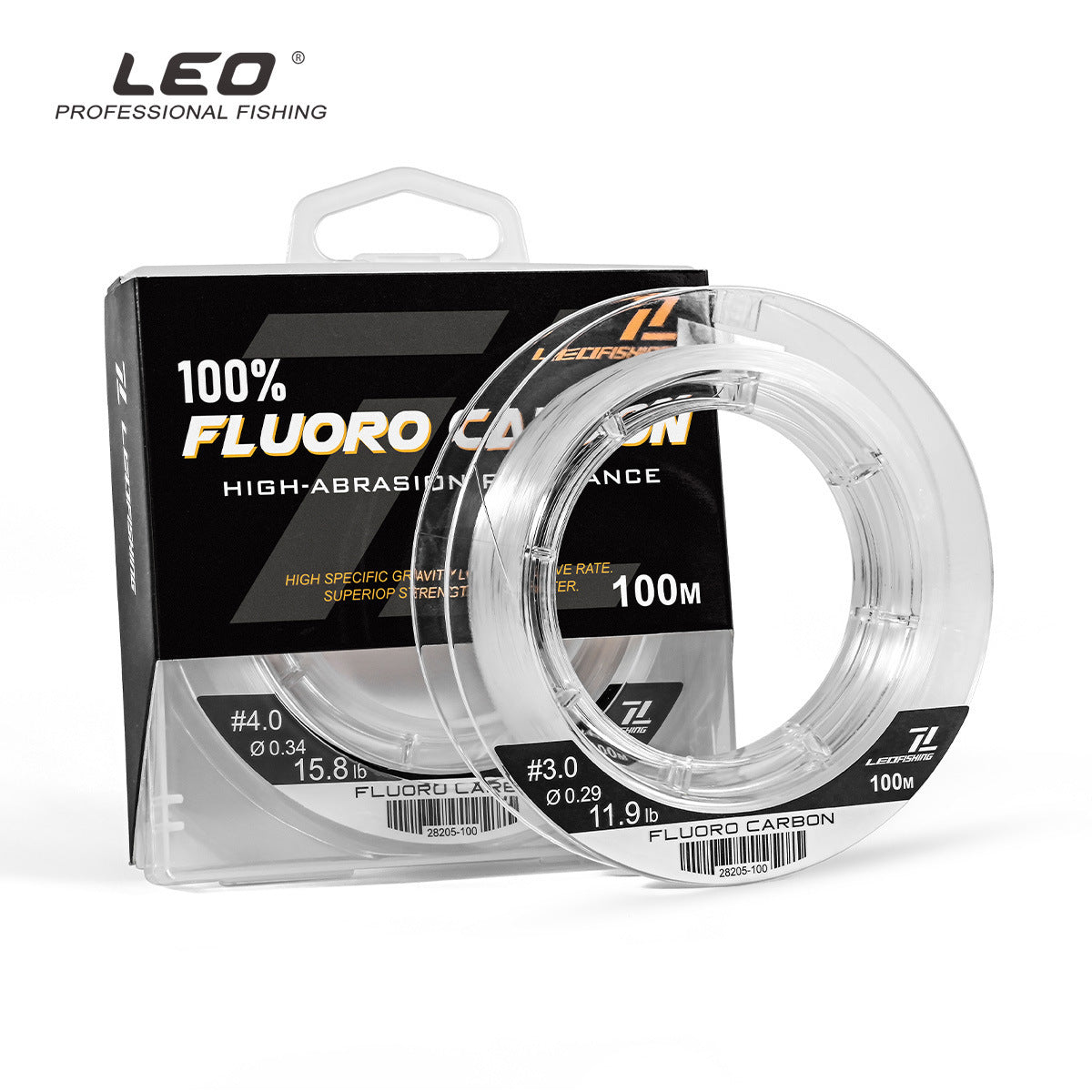 LEO FISHING 100% Fluorocarbon Fishing Line Leader - 100M Abrasion Res ...